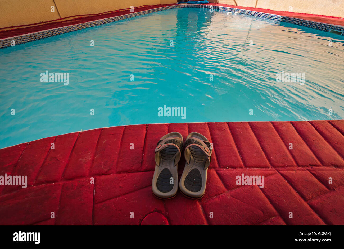 indoor pool and slippers Stock Photo - Alamy