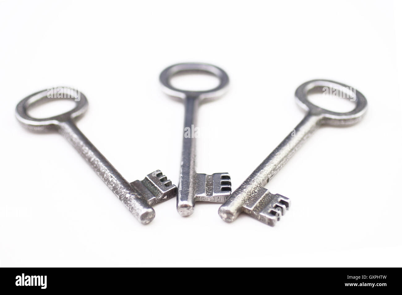 Keys on white background Stock Photo - Alamy