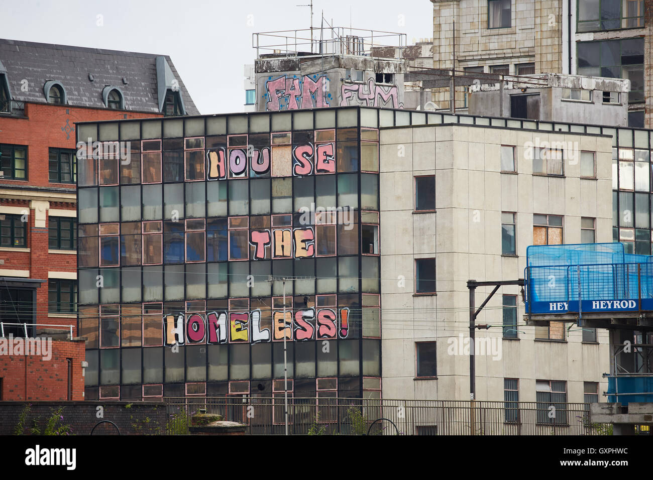 derelict office building graffiti homeless Manchester house the ...