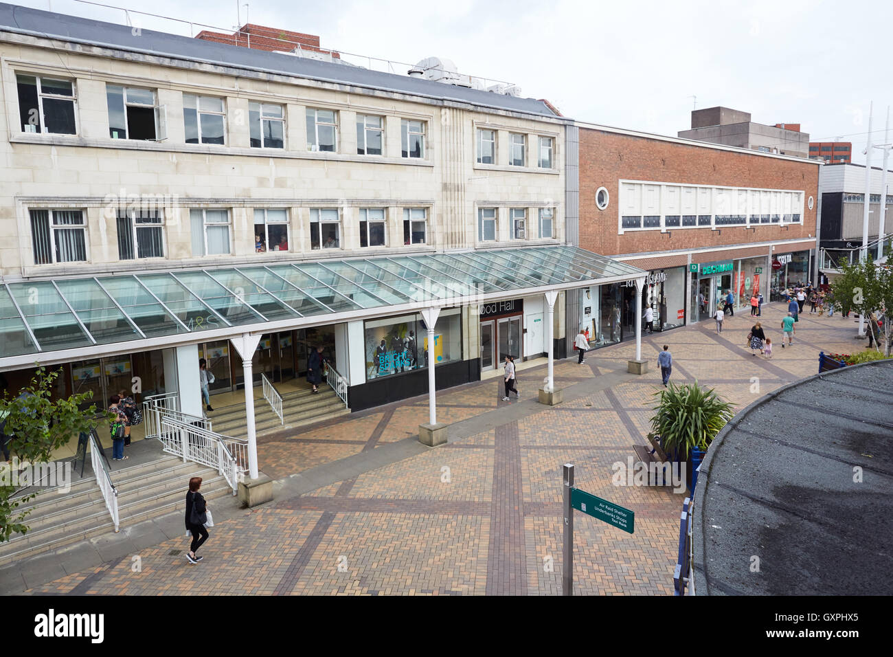 Stockport Merseyway shopping centre exterior pedestrianised shop Shops ...