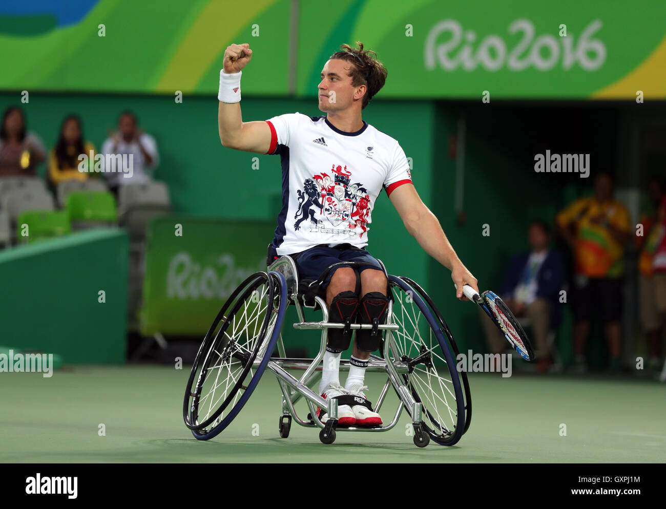 Great Britain's Gordon Reid celebrates a point during the Men's Singles ...