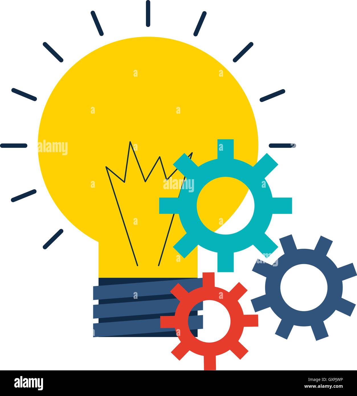 bulb light with business icon Stock Vector Image & Art - Alamy