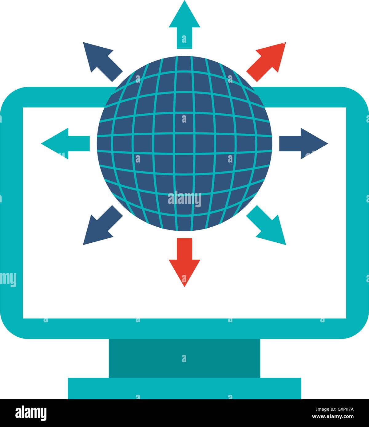 computer desktop monitor with seo icon Stock Vector Image & Art - Alamy