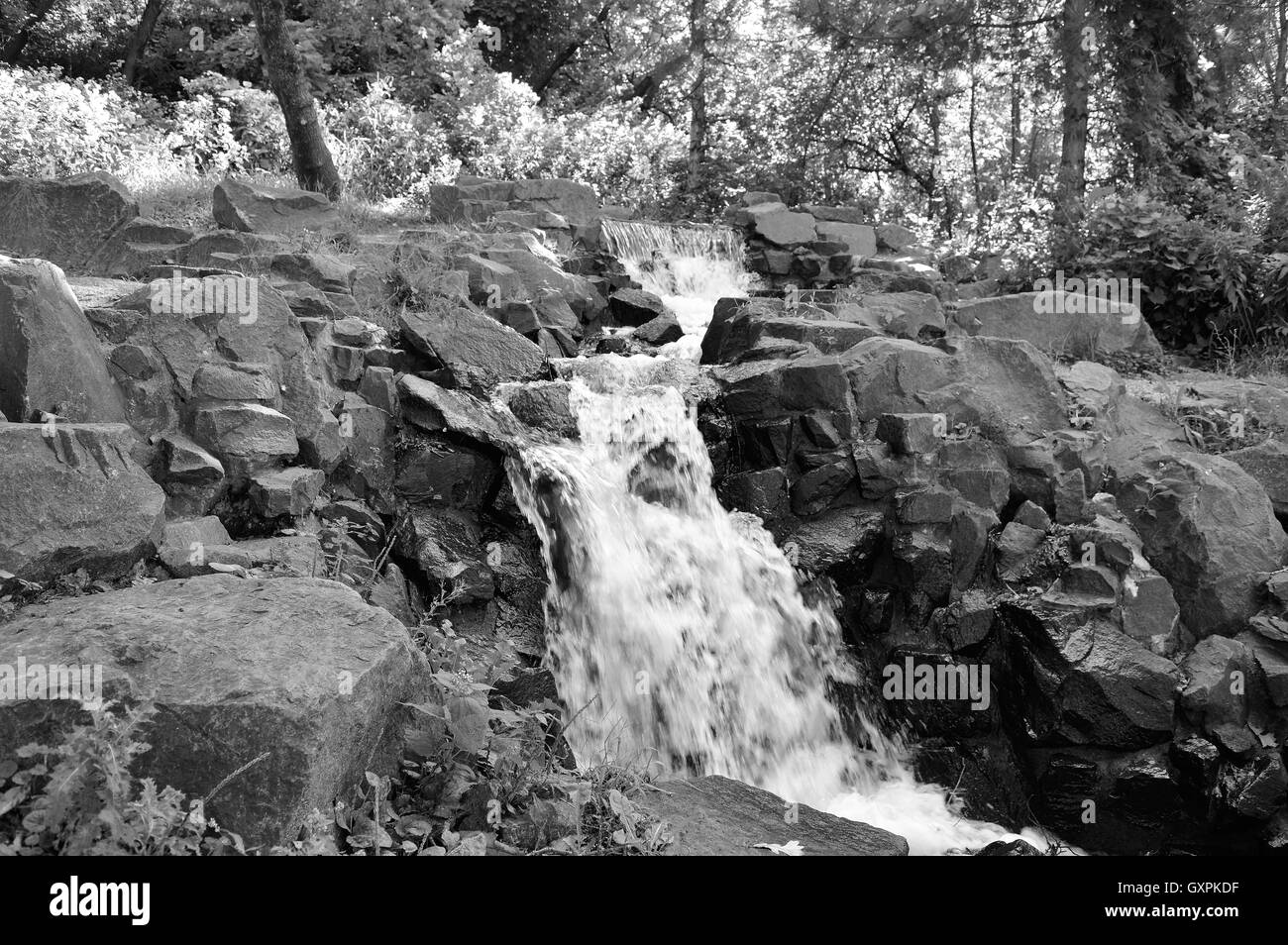 Cliff waterfall Black and White Stock Photos & Images - Alamy
