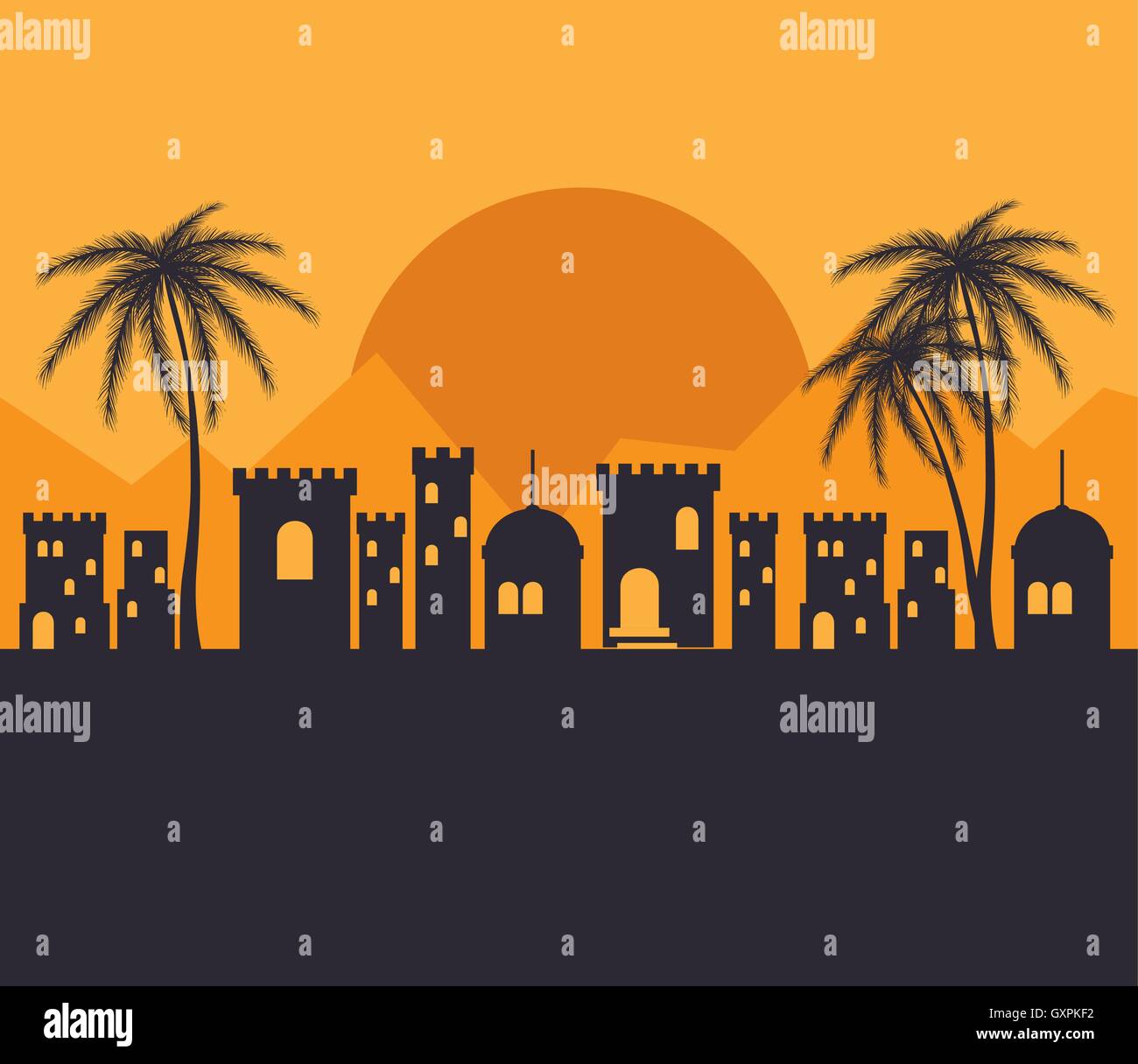 arabic town landscape Stock Vector Image & Art - Alamy