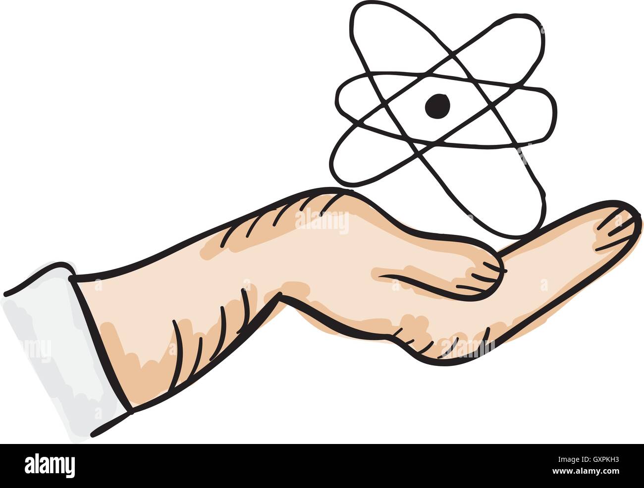 hand holding atom Stock Vector Image & Art - Alamy