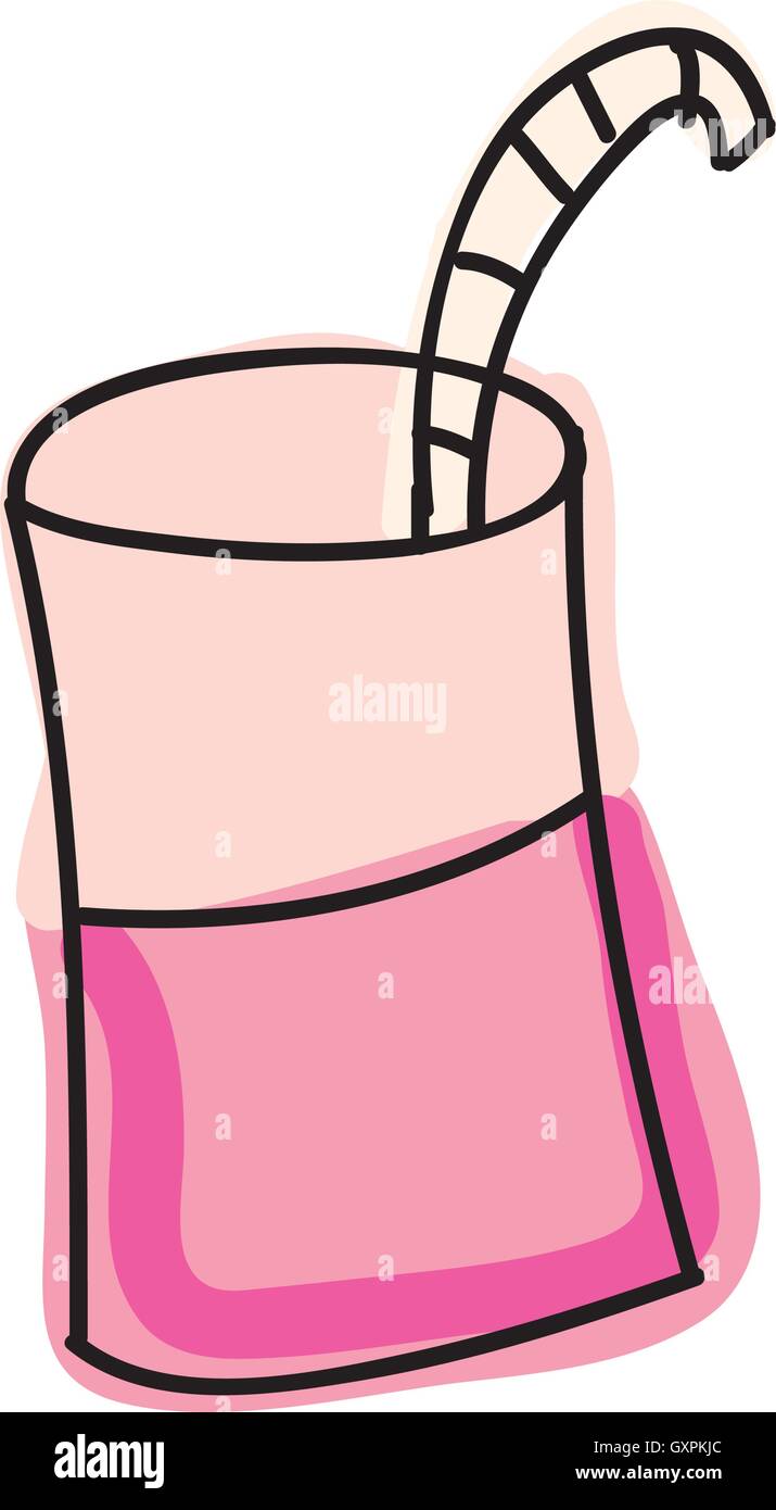 pink glass with straw Stock Vector Image & Art - Alamy