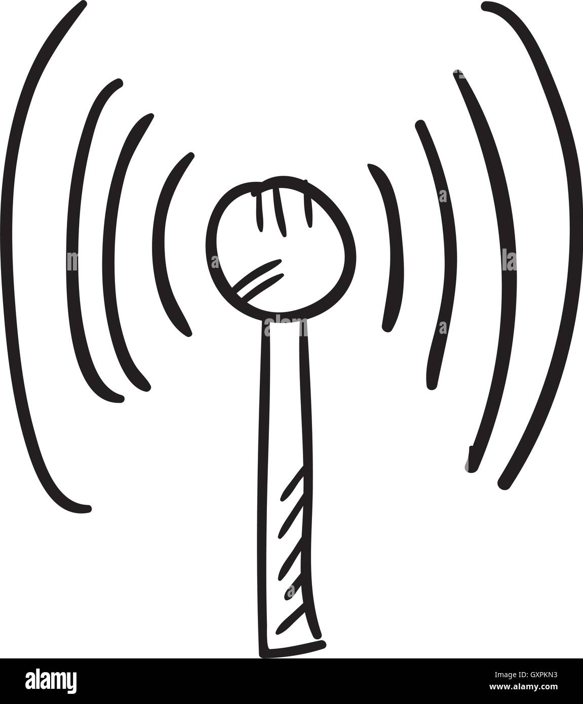 antenna with signal waves Stock Vector Image & Art - Alamy