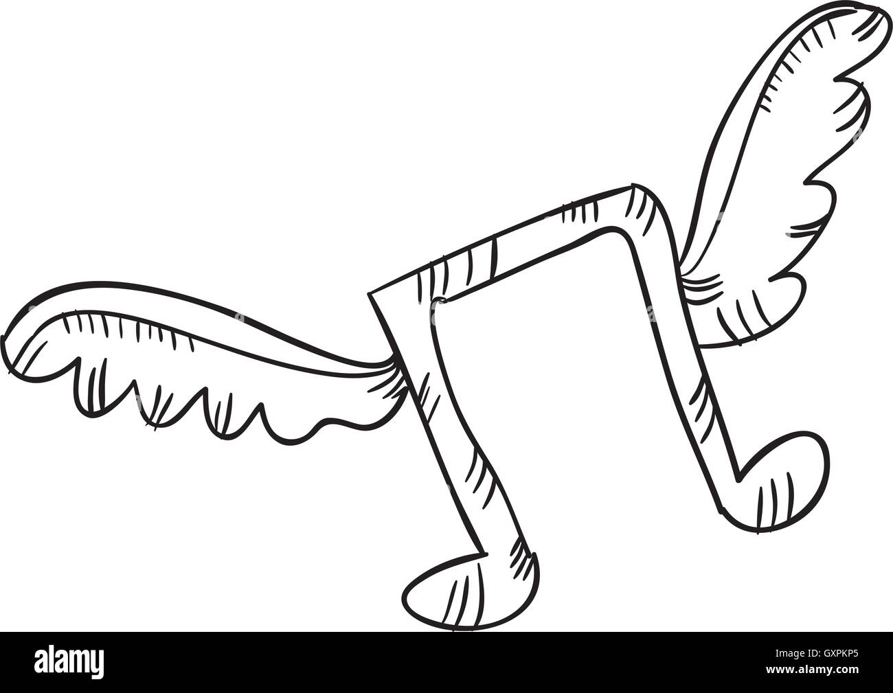 music note with wings Stock Vector Image & Art - Alamy