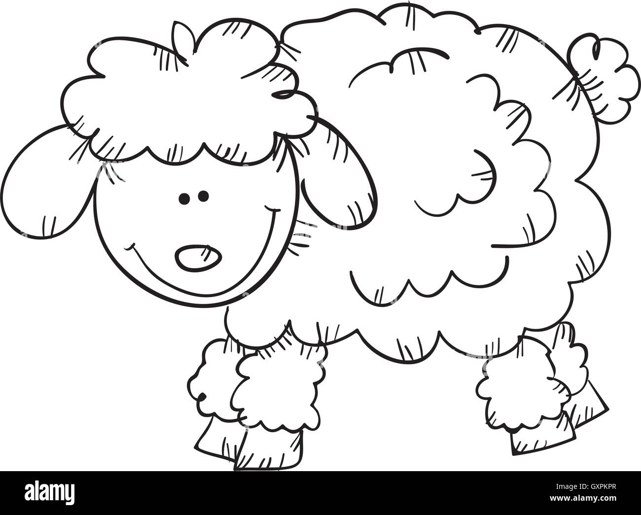 sheep animal drawn design Stock Vector Image & Art - Alamy