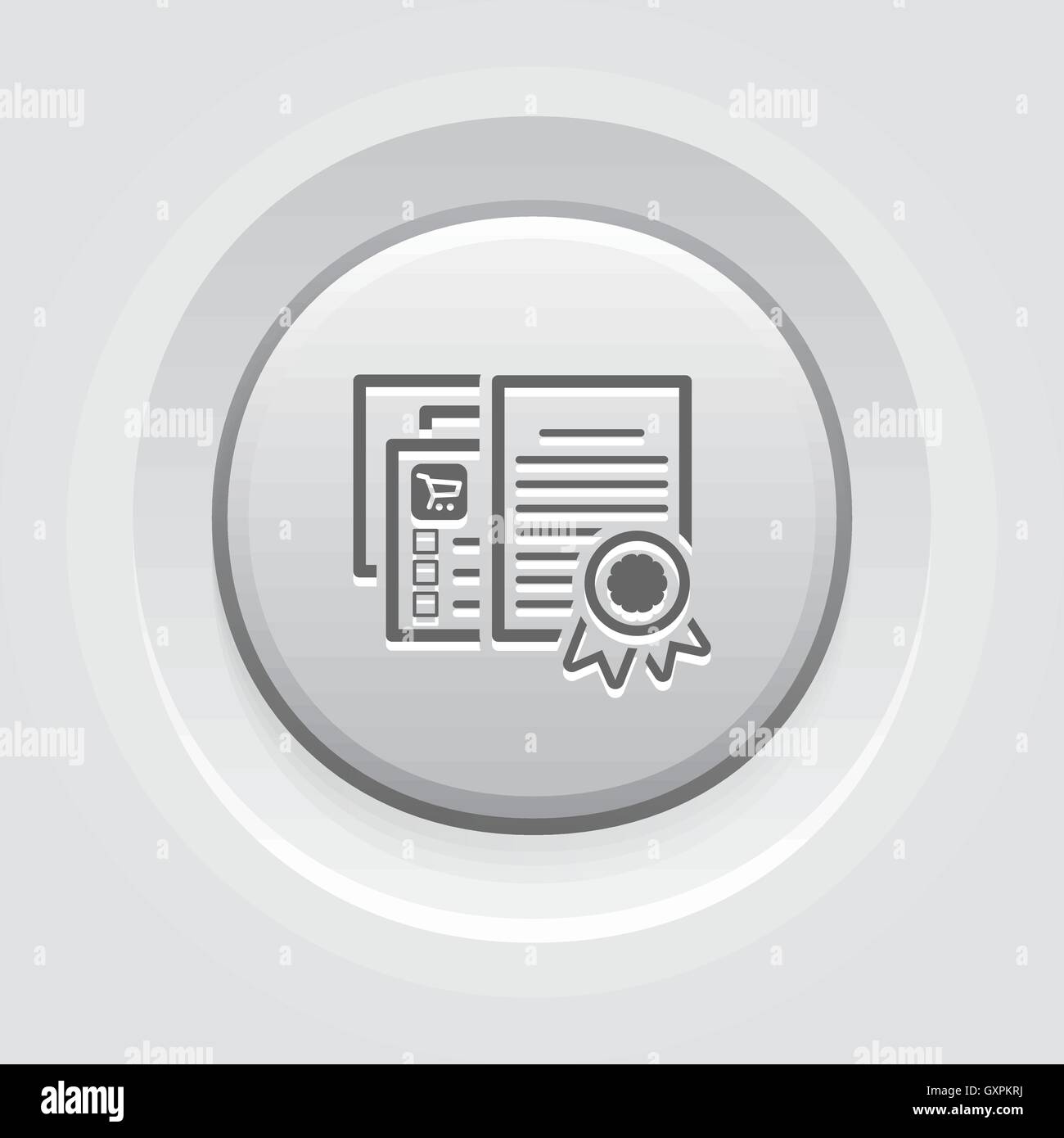 Certified Shop Icon. Grey Button Design Stock Vector Image & Art - Alamy