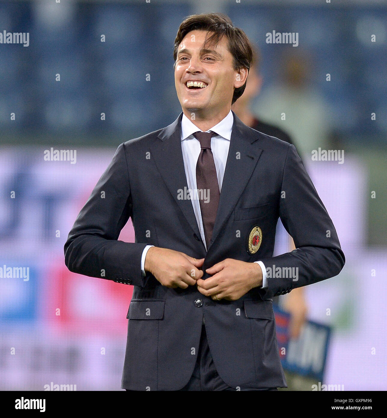 Genoa, Italy. 16th Sep, 2016. Vincenzo Montella looks on before the ...