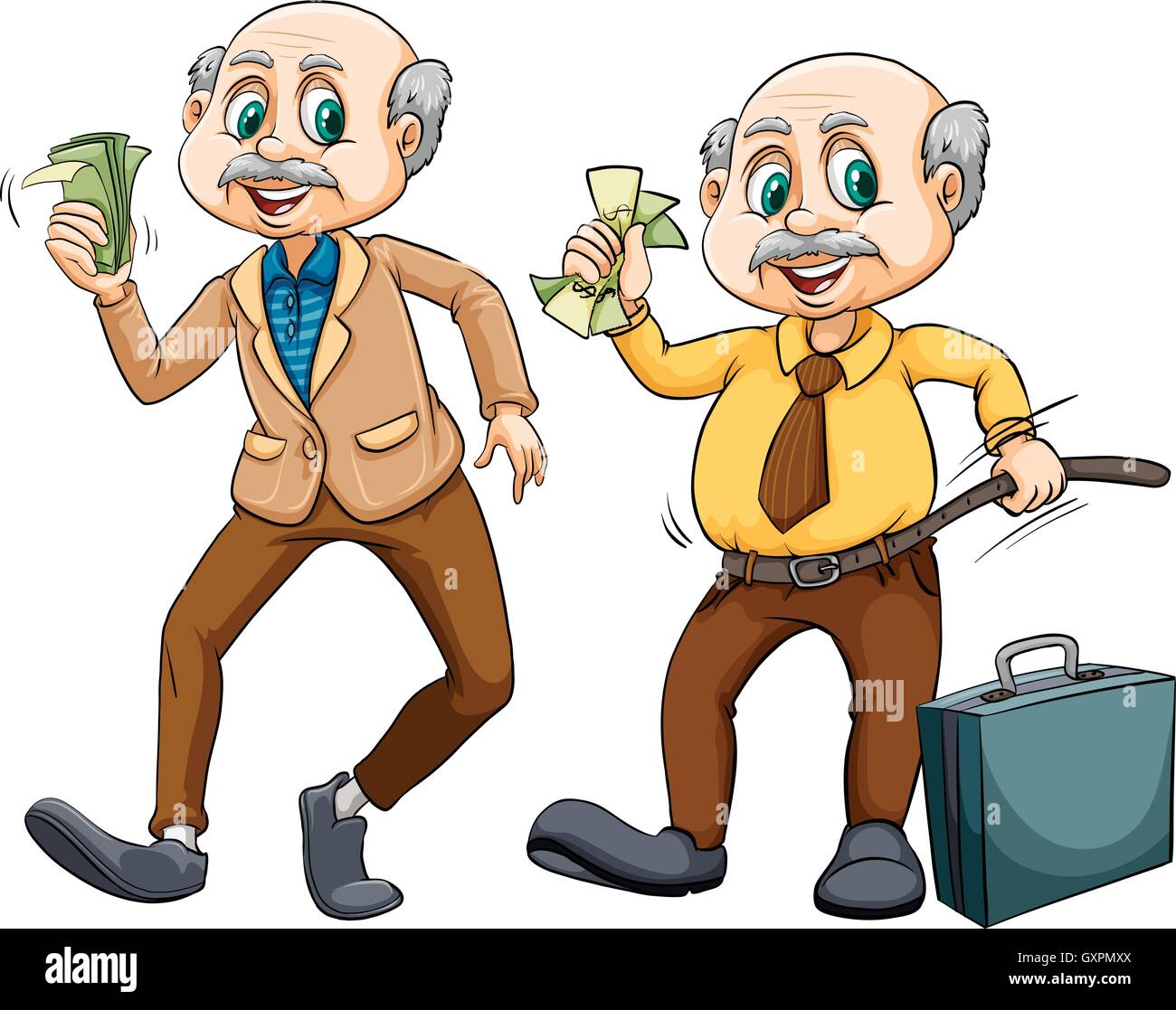 Two old men with money illustration Stock Vector Image & Art - Alamy