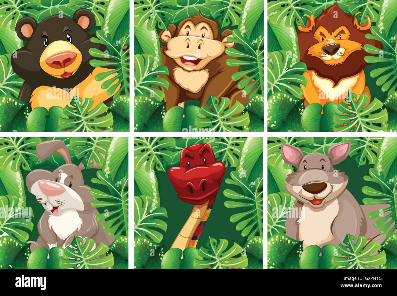 Bush animals Stock Vector Images - Alamy