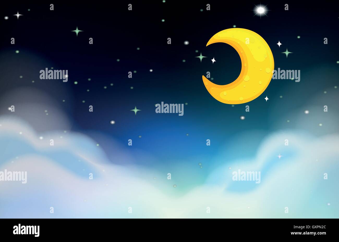 Moon and stars clipart hi-res stock photography and images - Alamy
