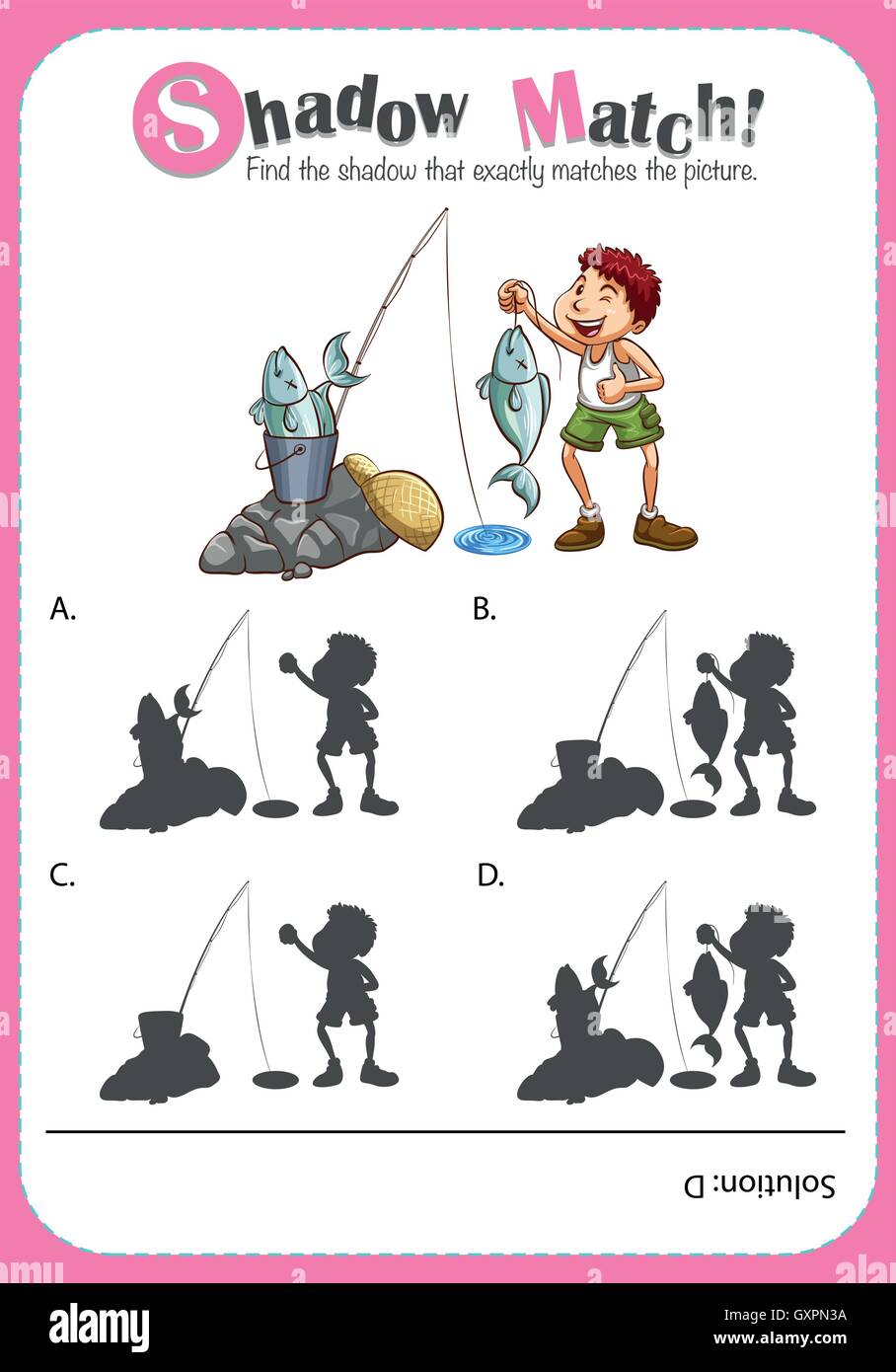 Game template with matching picture illustration Stock Vector Image ...