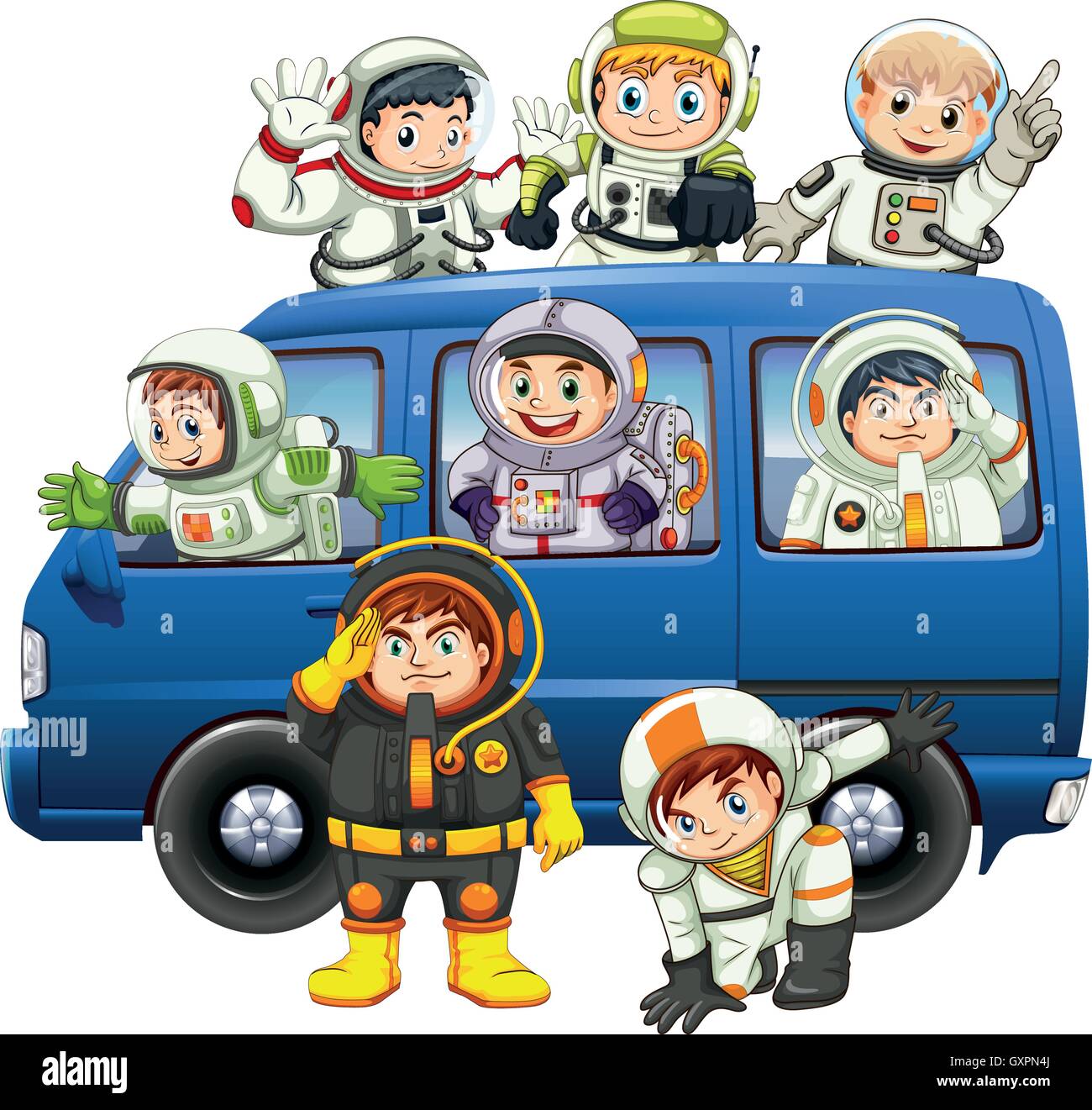 Blue van Stock Vector Images - Alamy