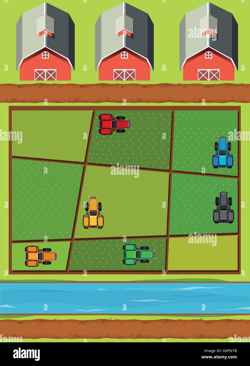 Aerial vegetable farm field Stock Vector Images - Alamy