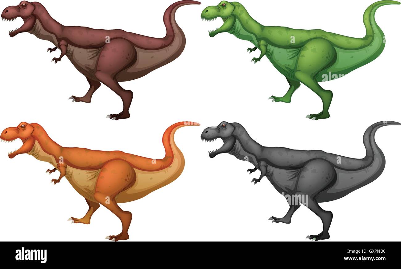 Dinosaur in four colors illustration Stock Vector Image & Art - Alamy