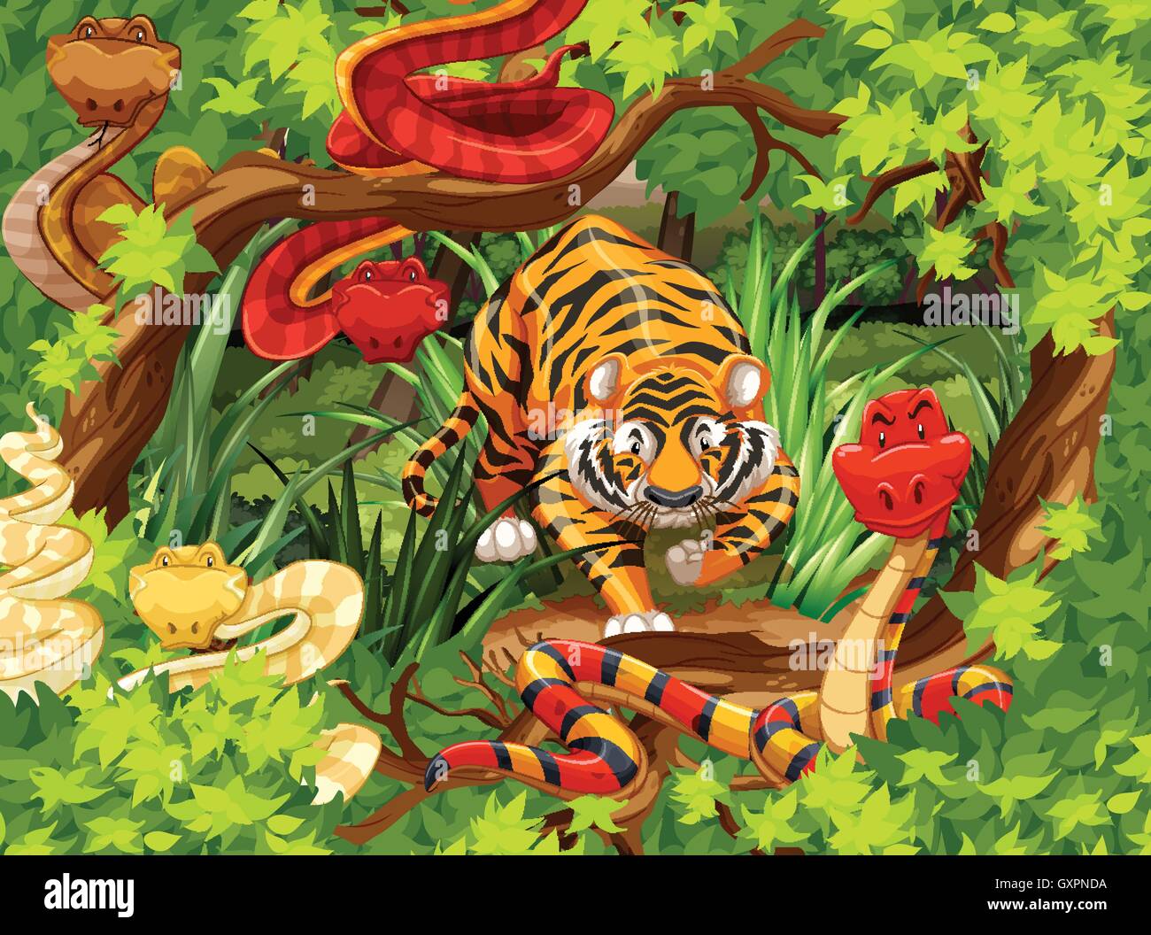 Tiger and snake Stock Vector Images - Alamy