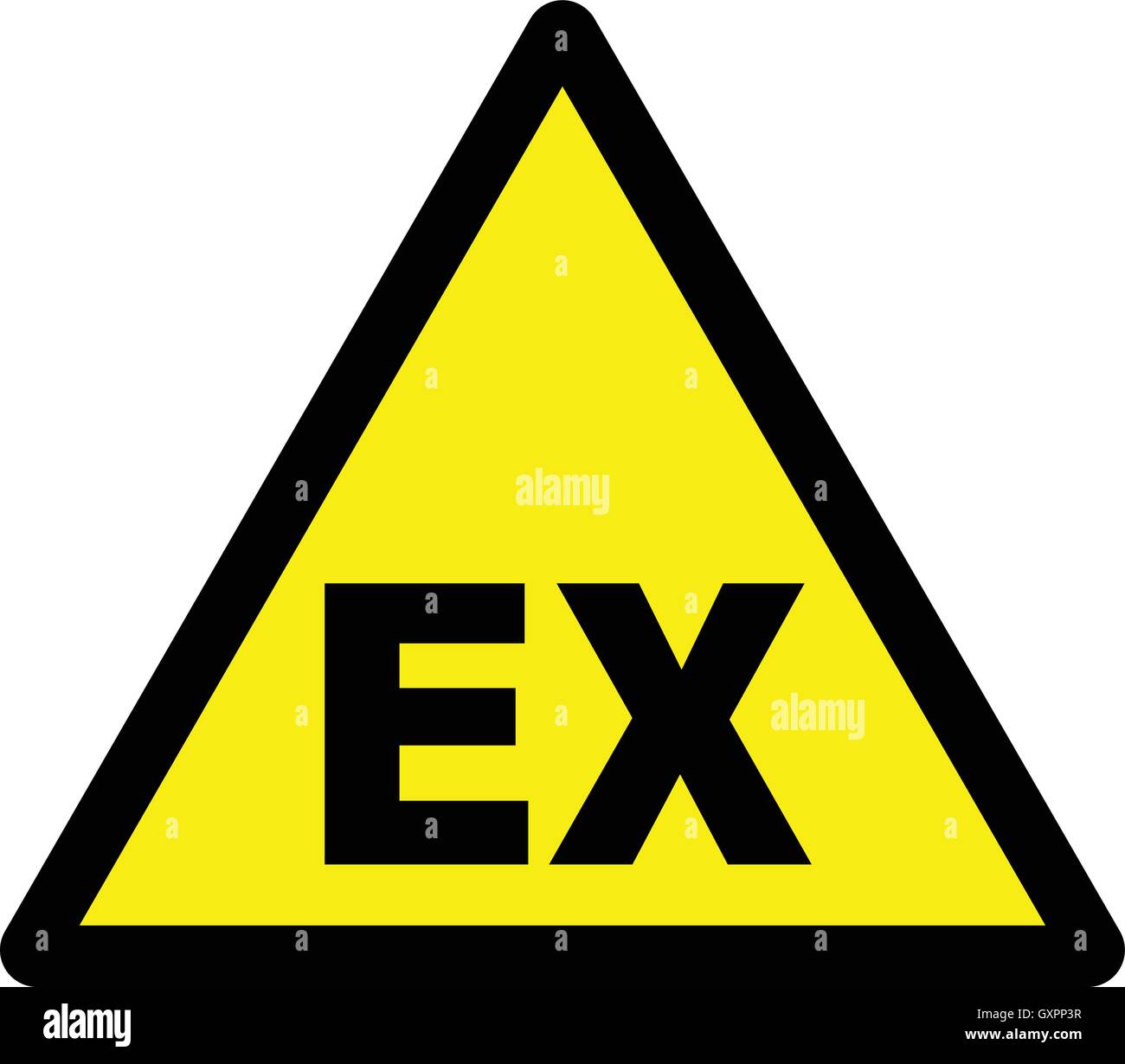 Explosive atmosphere area zone - yellow triangular warning sign, vector ...