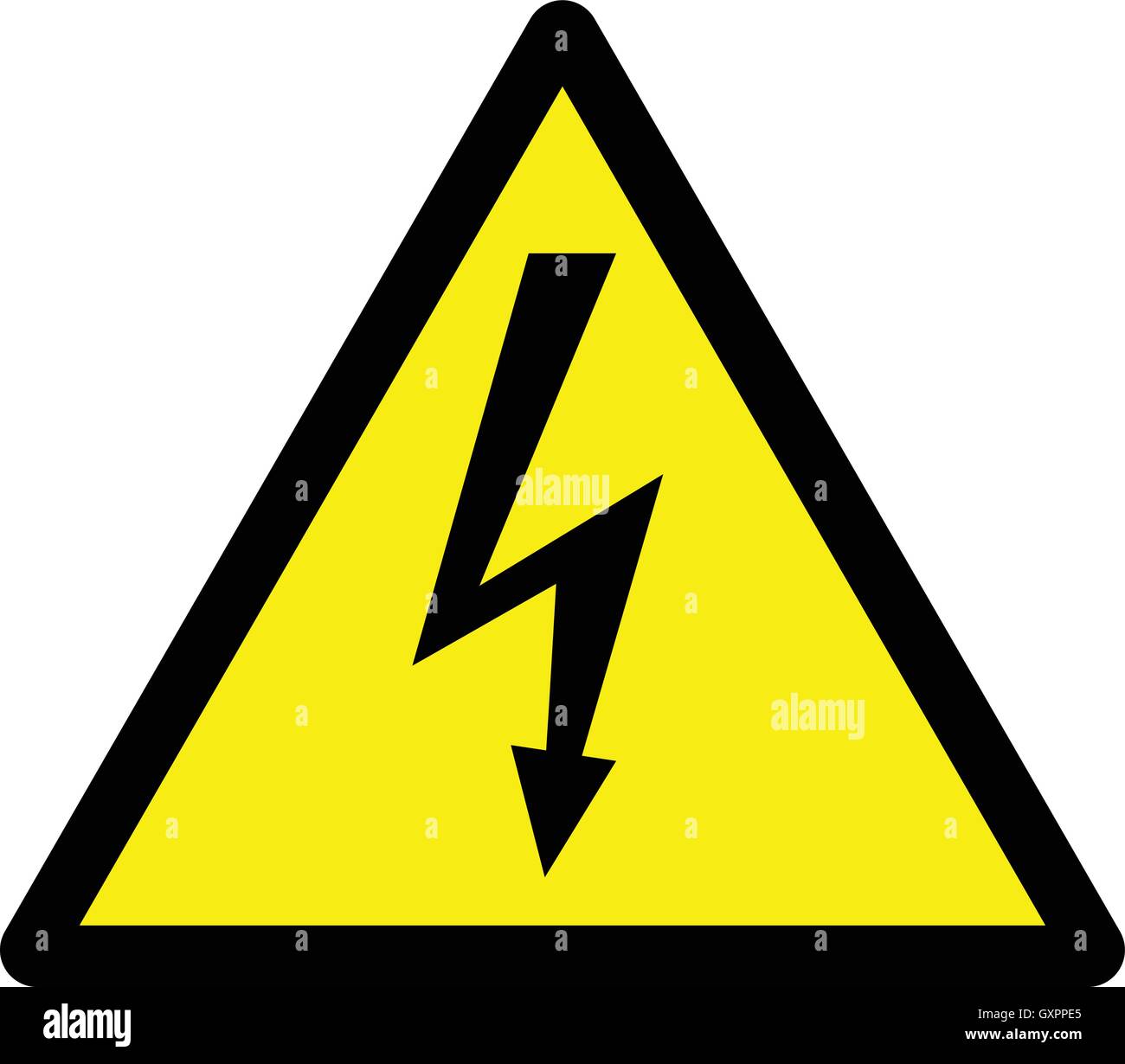 High voltage triangular warning sign. Danger electricity warning sign ...