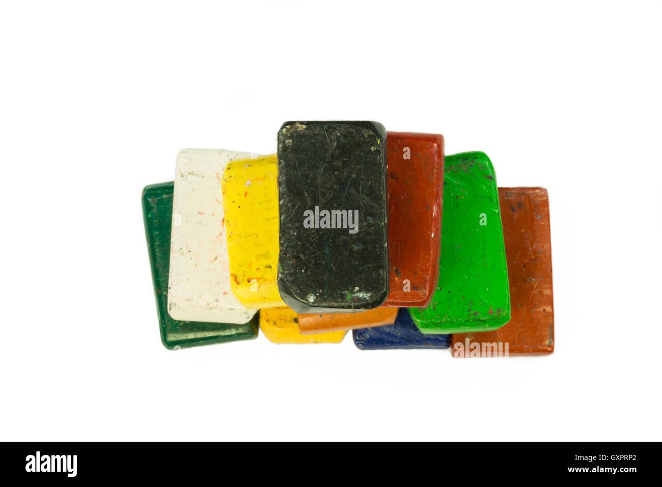 Stacked colorful wax crayon Stock Photo - Alamy