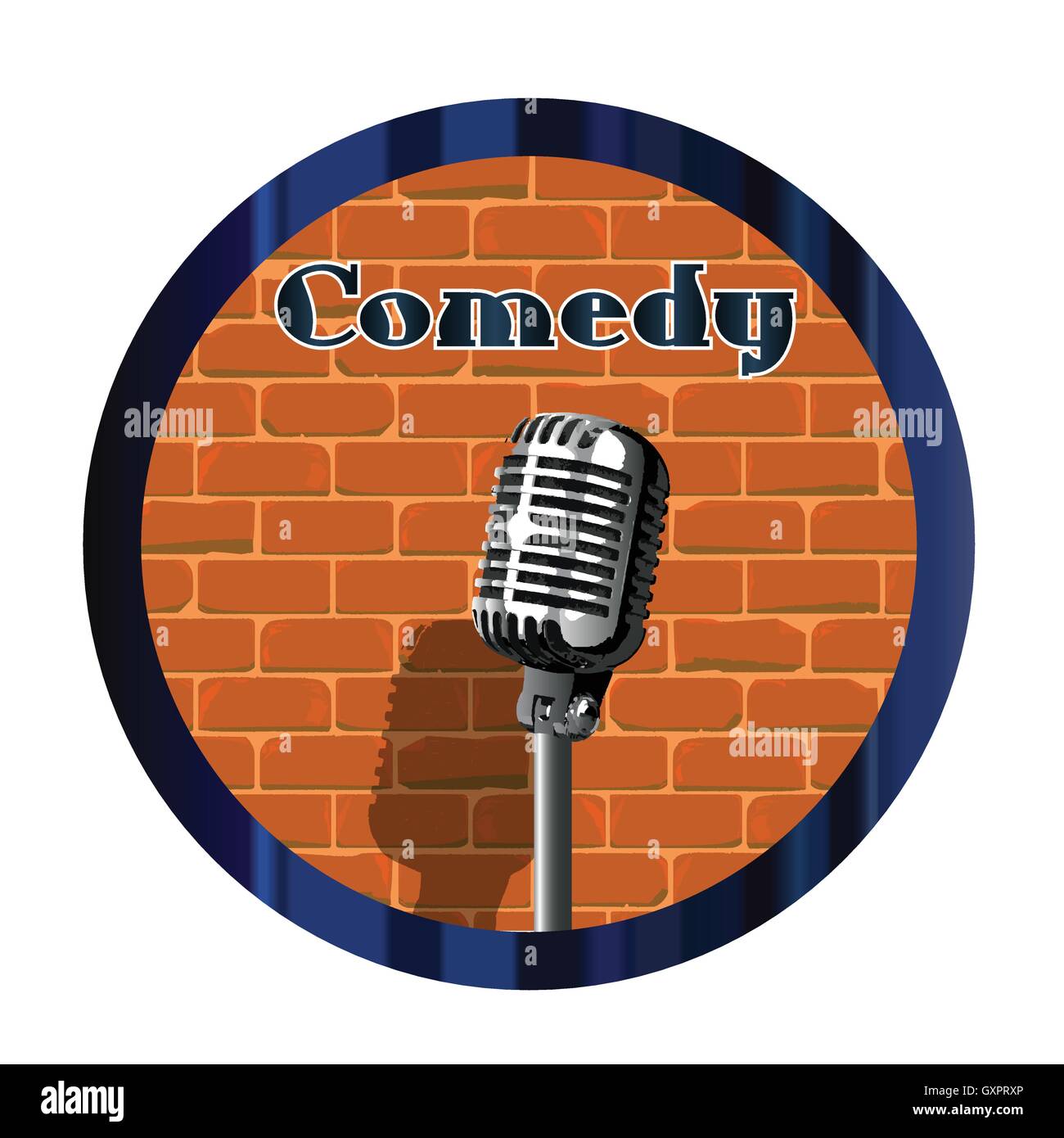 A spotlight playing against a stage wall and microphone Stock Vector ...