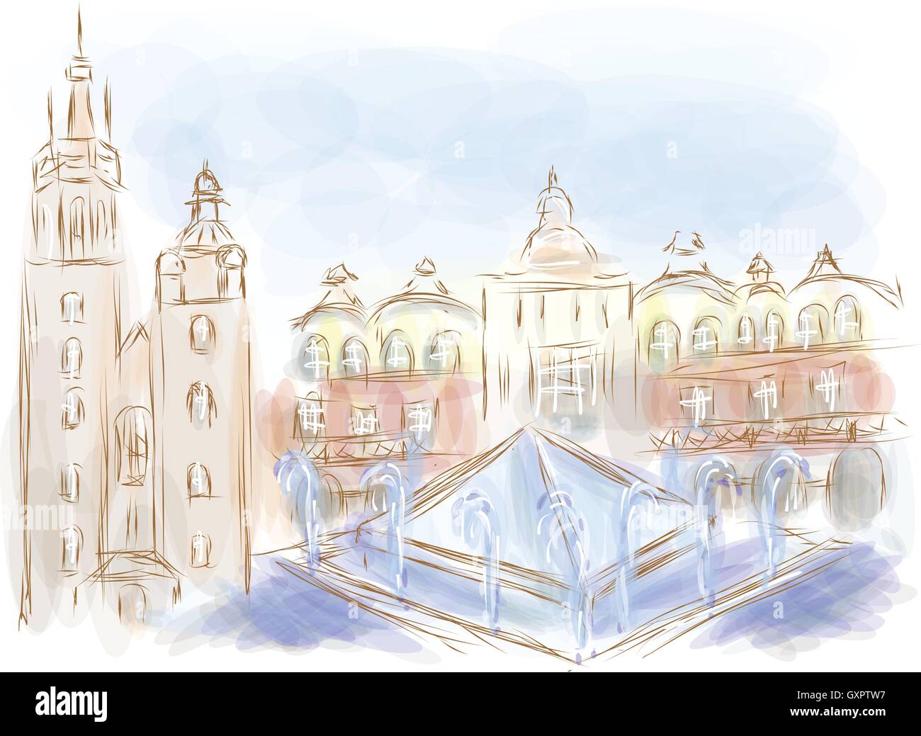 Krakow background Stock Vector Images - Alamy