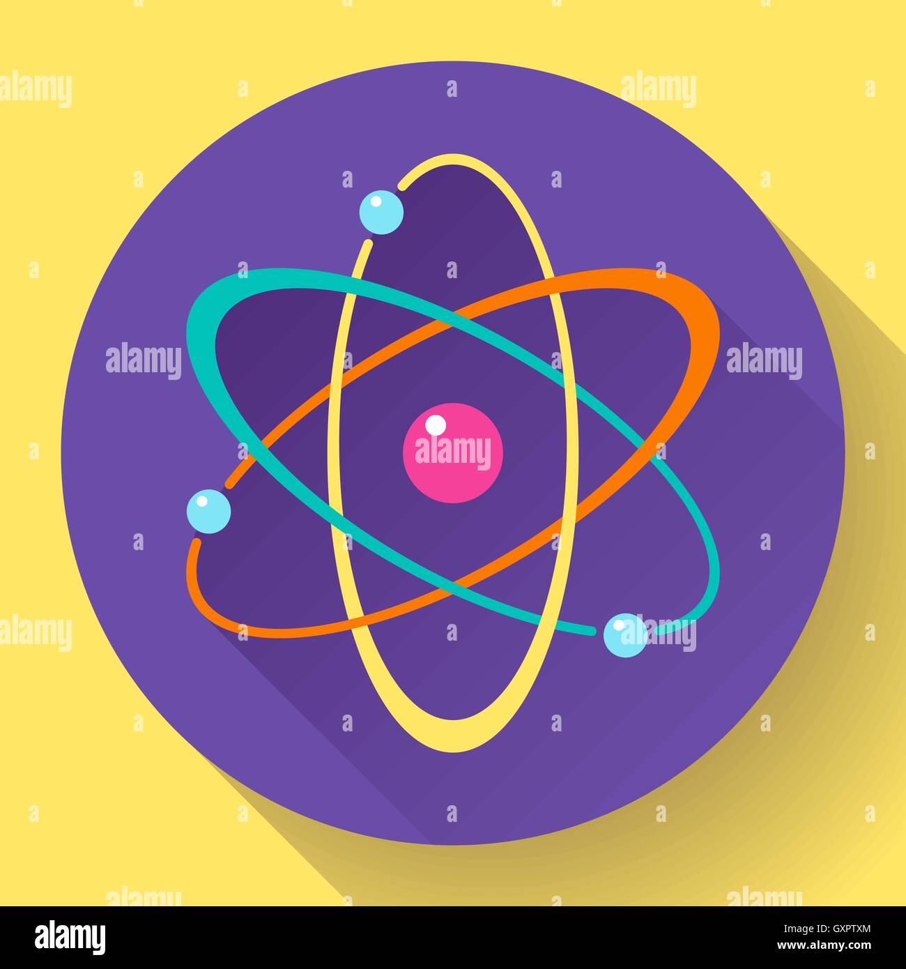Flat atom icon Stock Vector Image & Art - Alamy