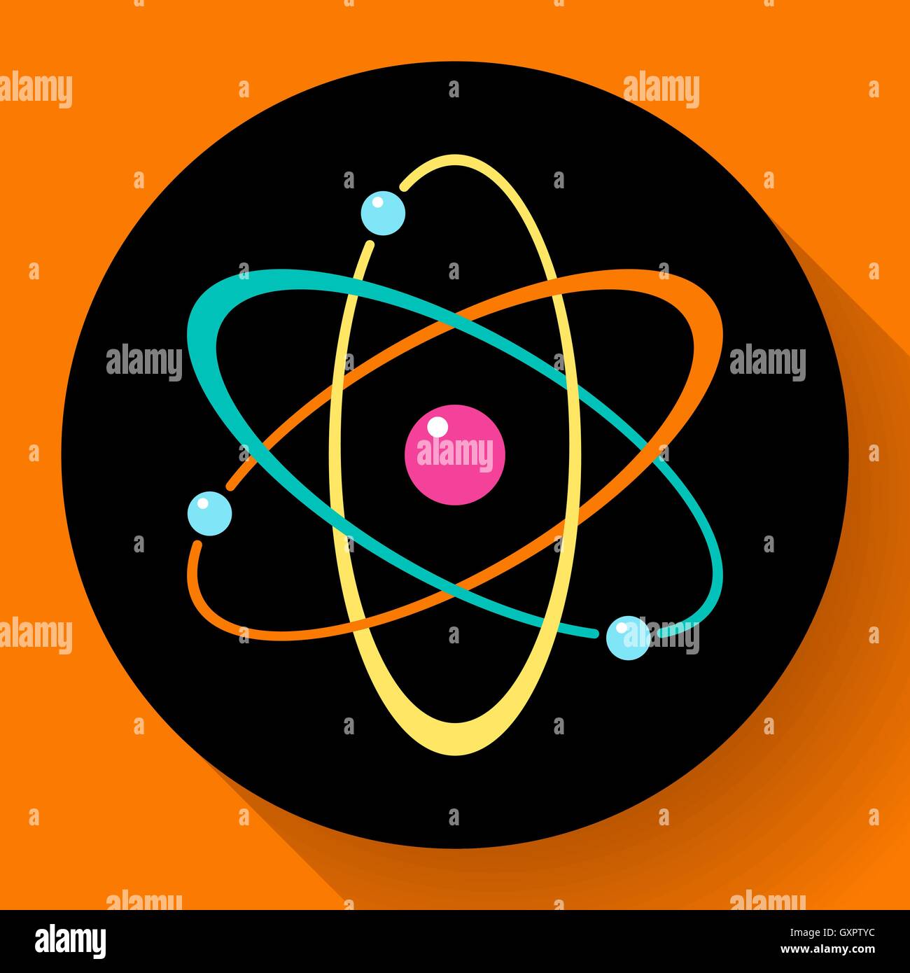 Flat atom icon Stock Vector Image & Art - Alamy
