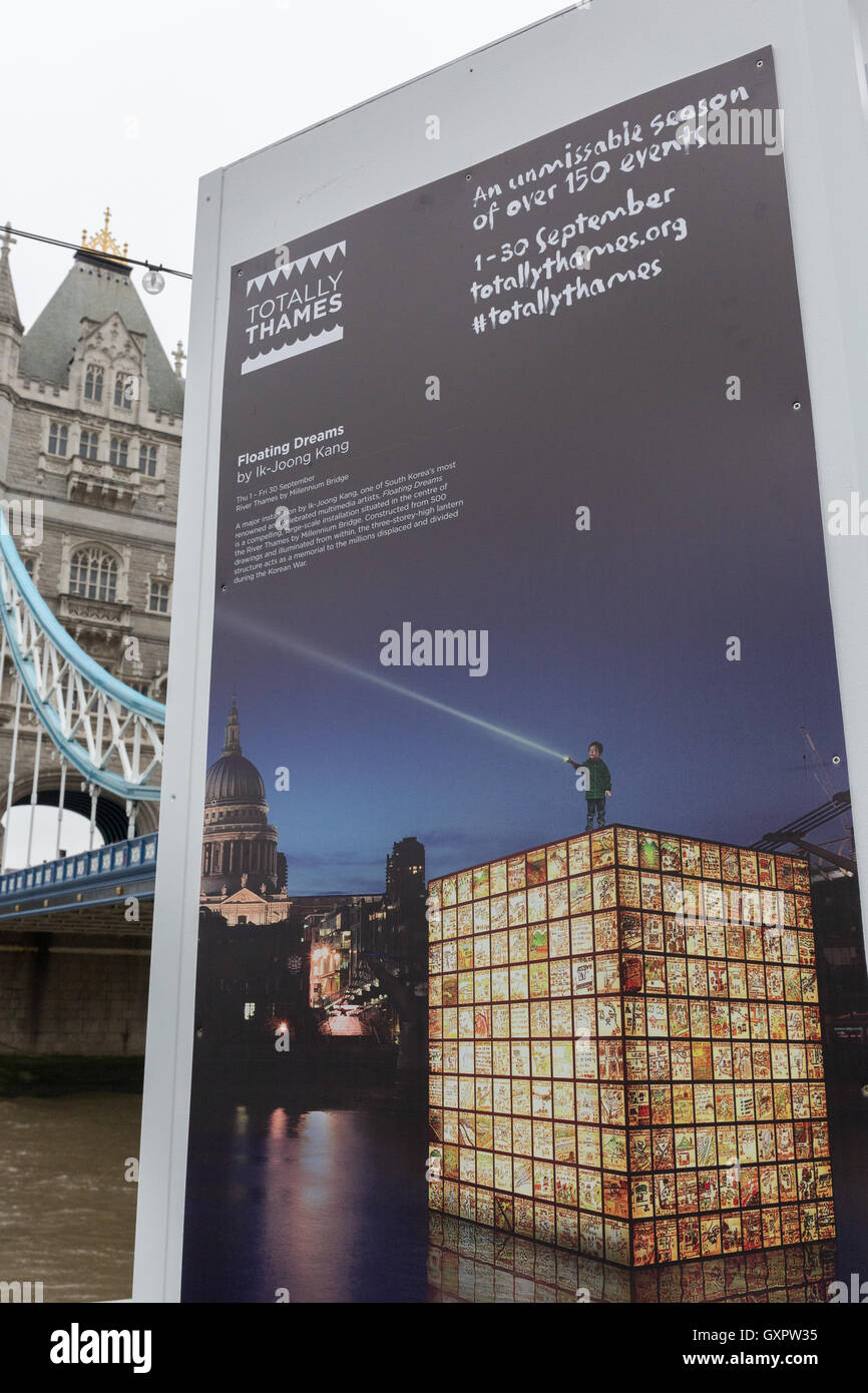 Totally Thames exhibition sign Stock Photo - Alamy