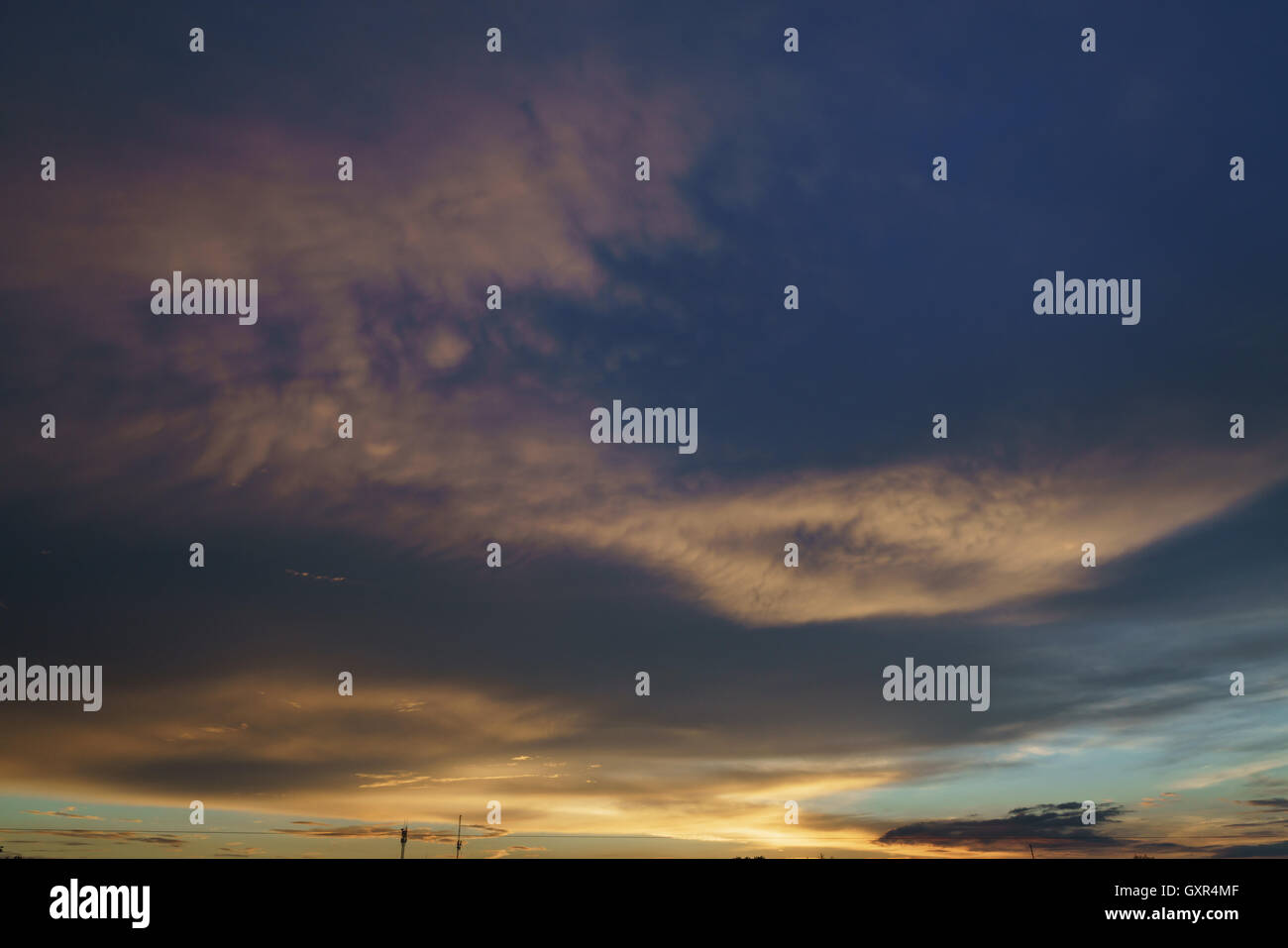 Cloudy sky sunset with street light hi-res stock photography and images ...