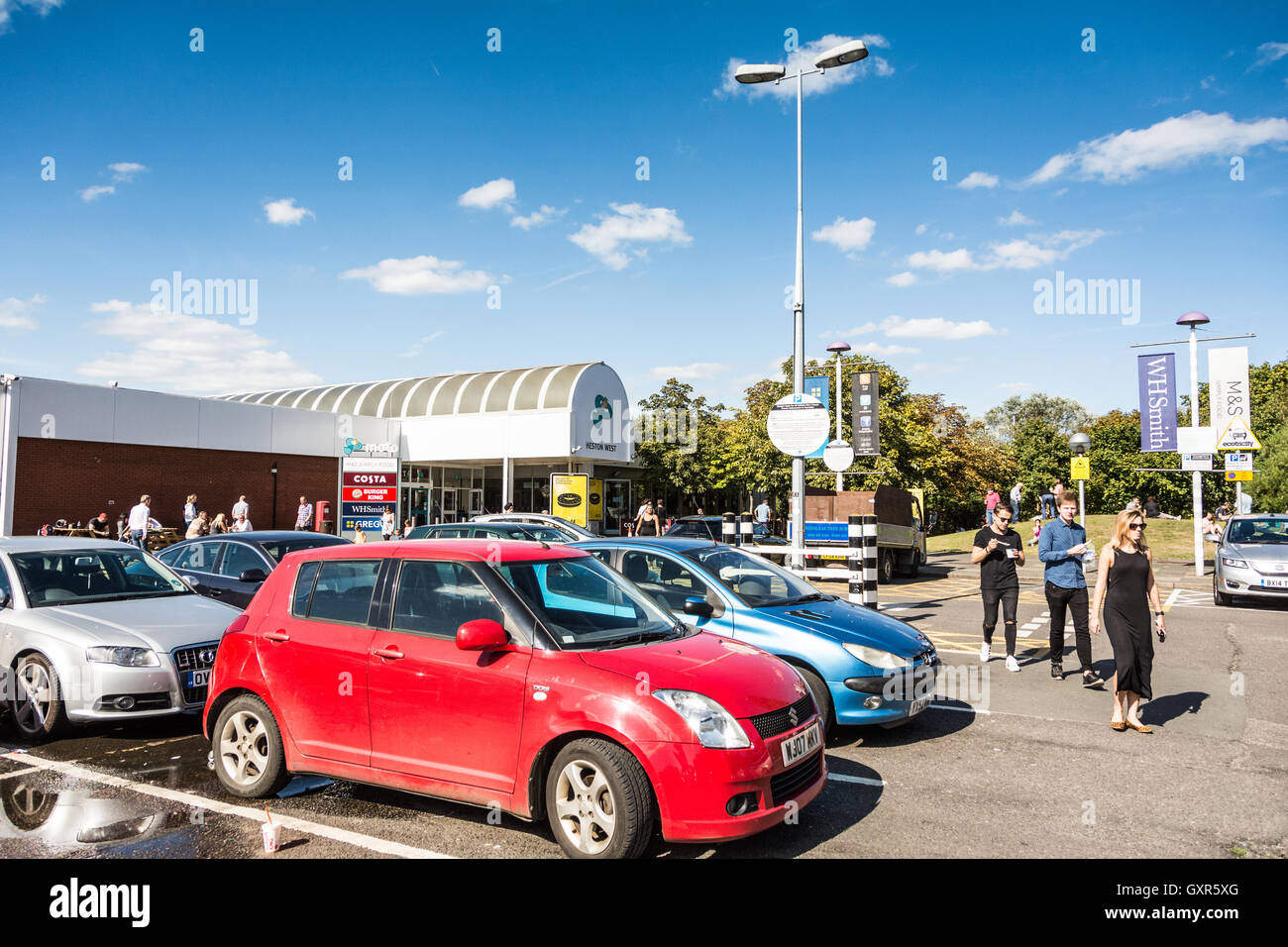 The car park at Heston Service Station on the M4 on the outskirts of ...