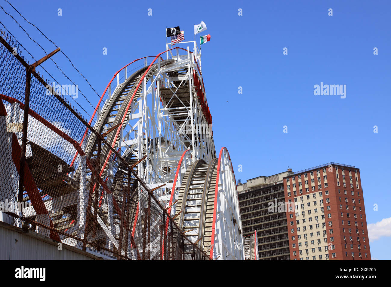 The famous Cyclone Roller Coaster Coney Island Brooklyn New York City ...