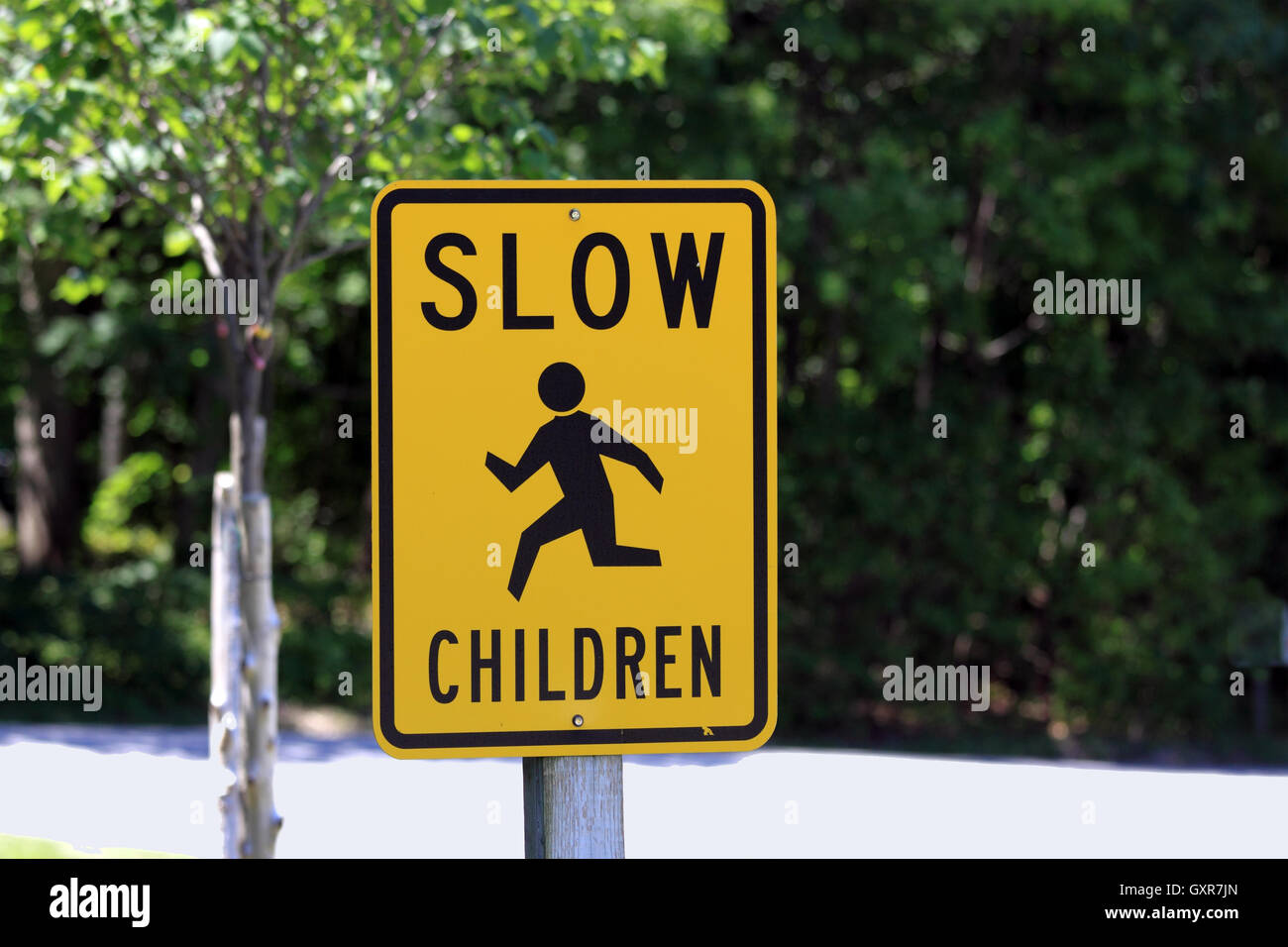 Warning sign Long Island New York Stock Photo - Alamy