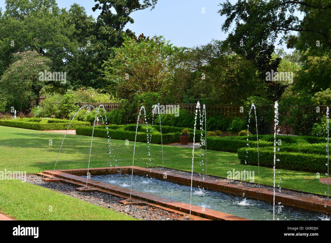 The grounds of a country estate in Louisiana in America in early Fall ...