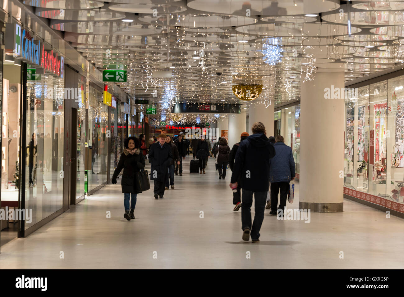The modern spacious underground Karlsplatz Stachus decorated with ...