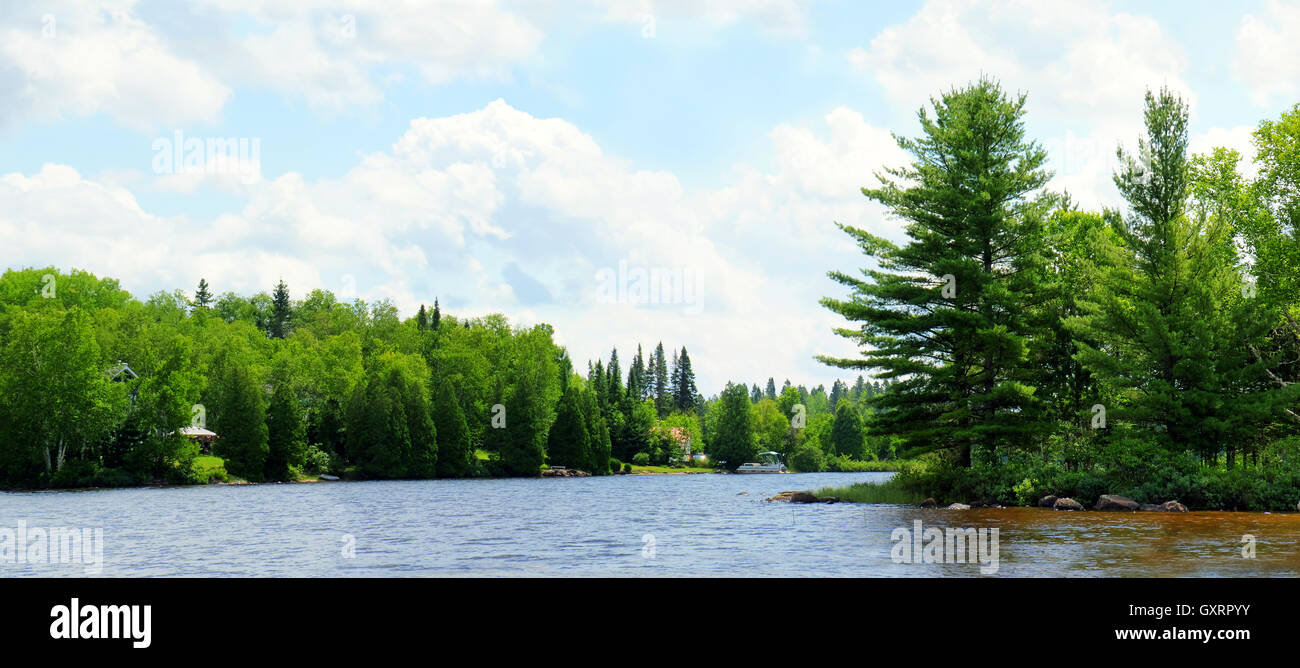 Panorama of a northern lake Stock Photo - Alamy