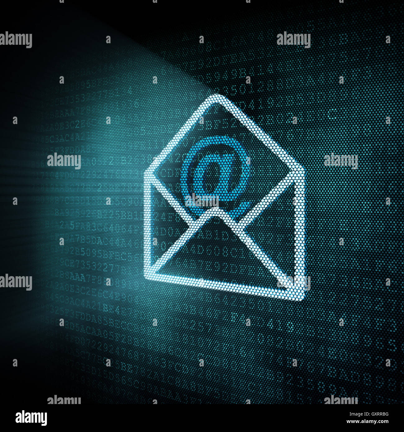 Pixeled mail envelop illustration Stock Photo - Alamy