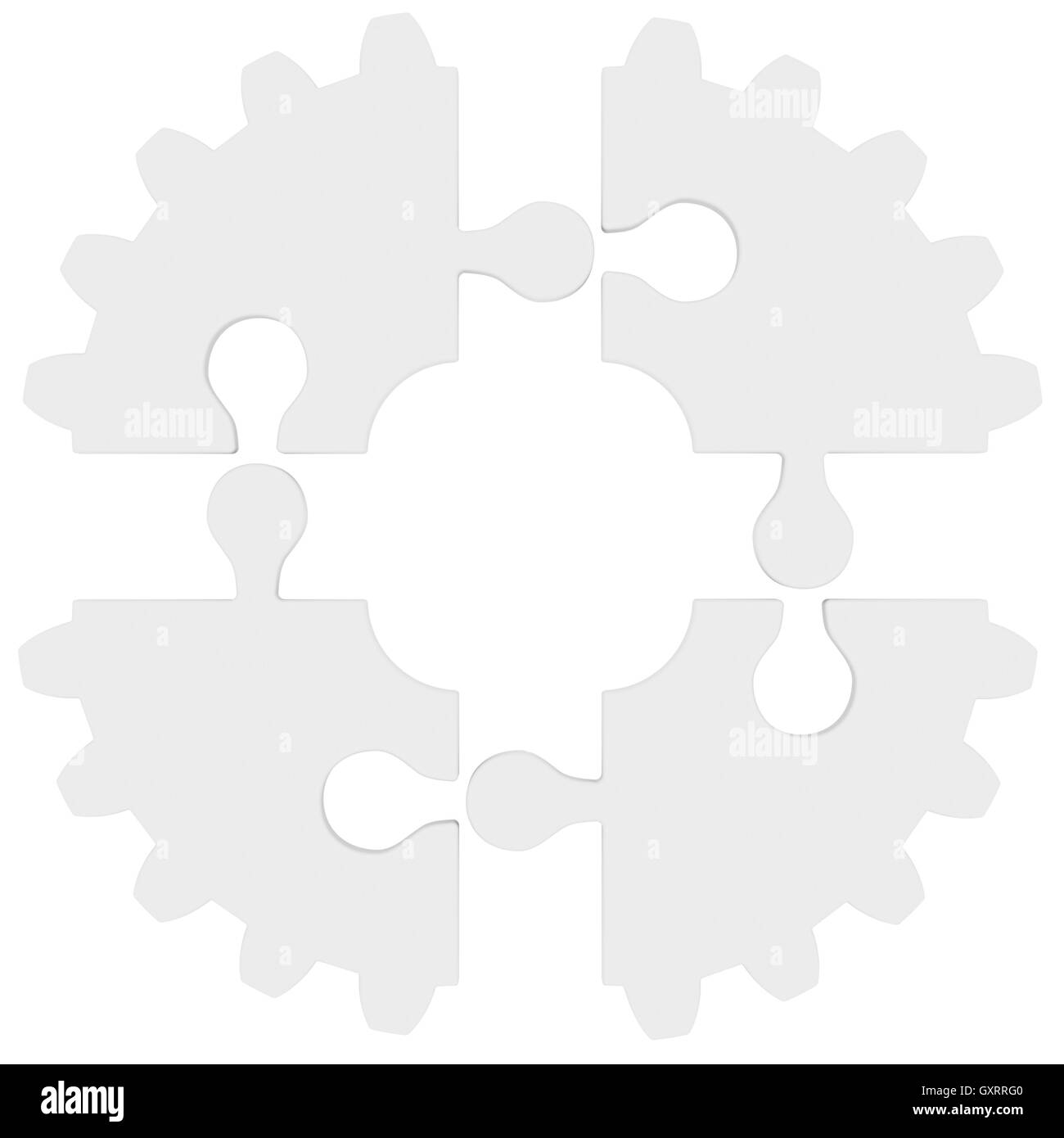 Gear consisting of puzzles Stock Photo - Alamy
