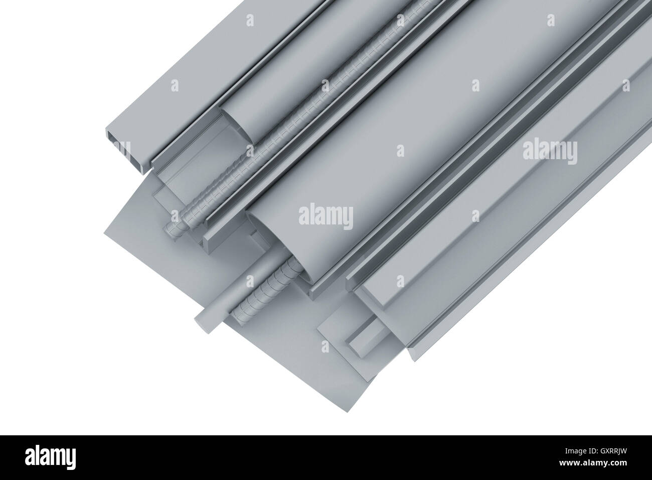 Metal pipes, angles, channels, fixtures and sheet Stock Photo - Alamy