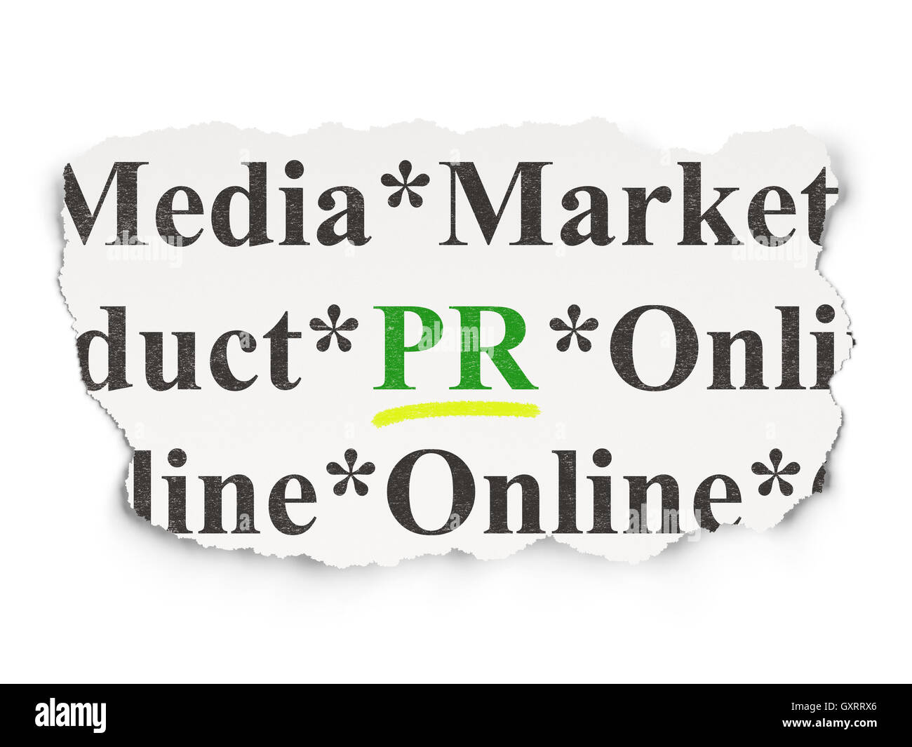 Marketing concept: PR on Paper background Stock Photo - Alamy