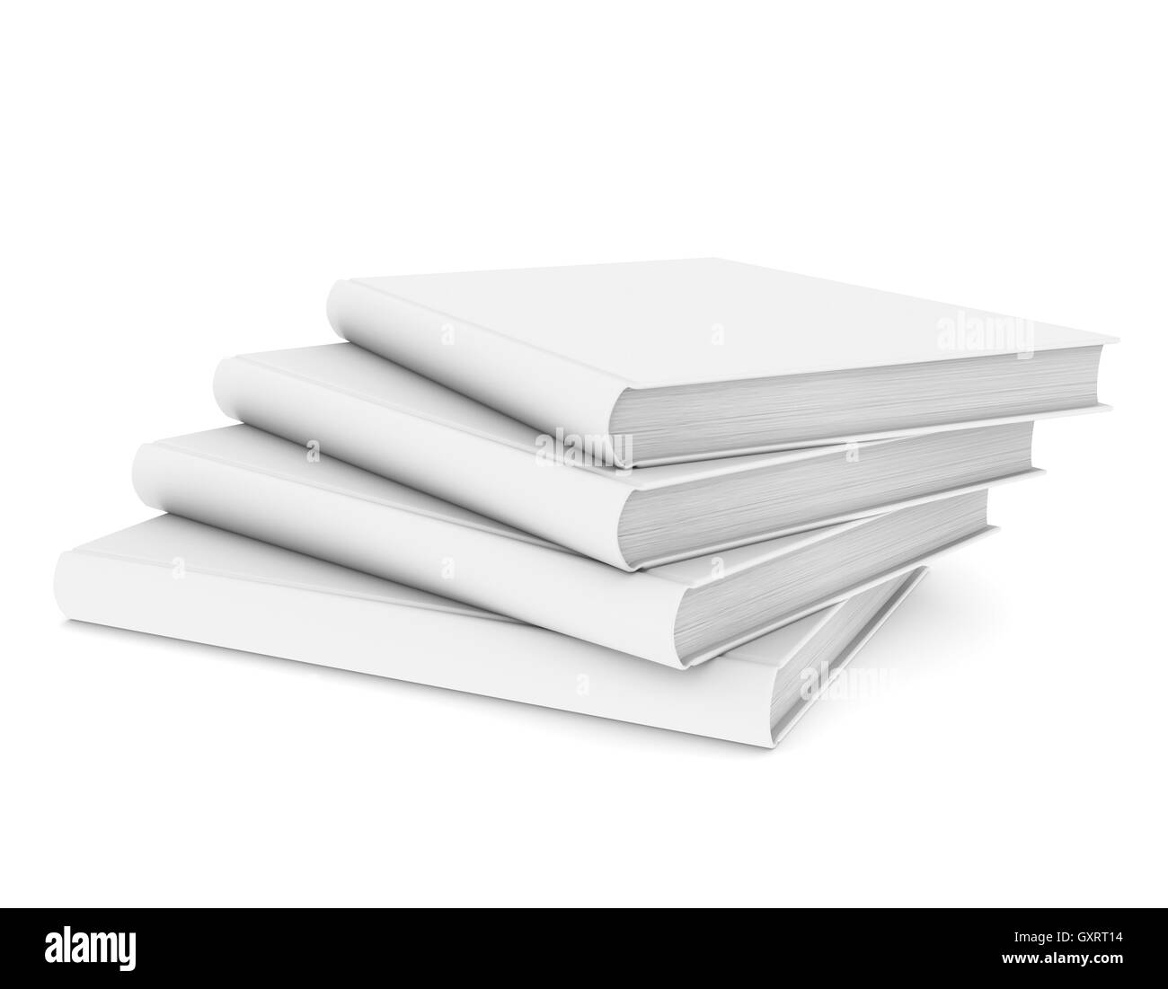 Four white book Stock Photo - Alamy