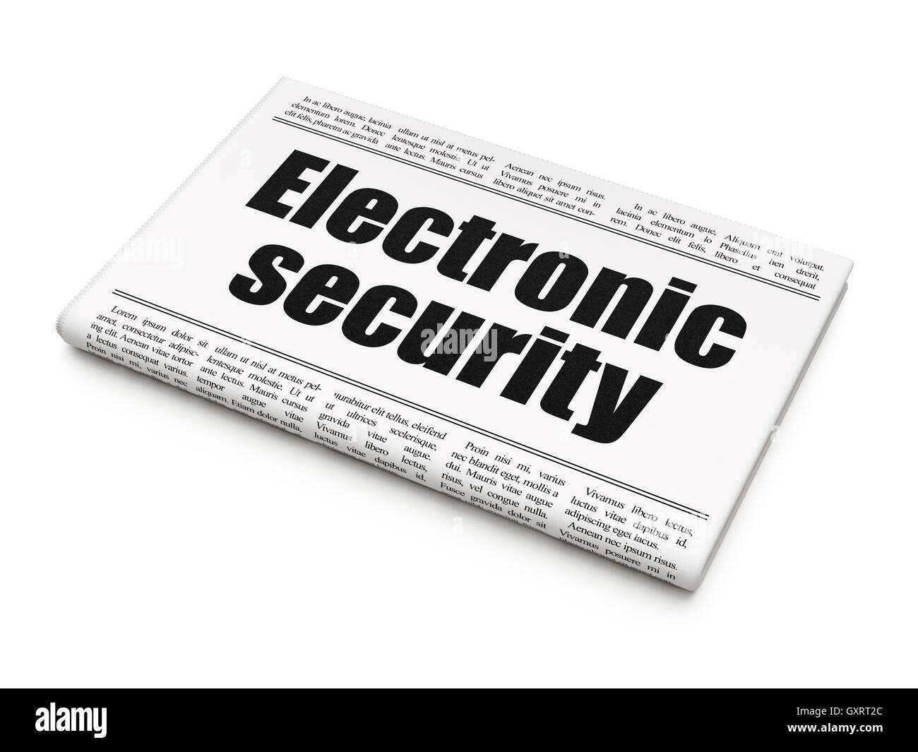 Security news concept: newspaper headline Electronic Security Stock ...