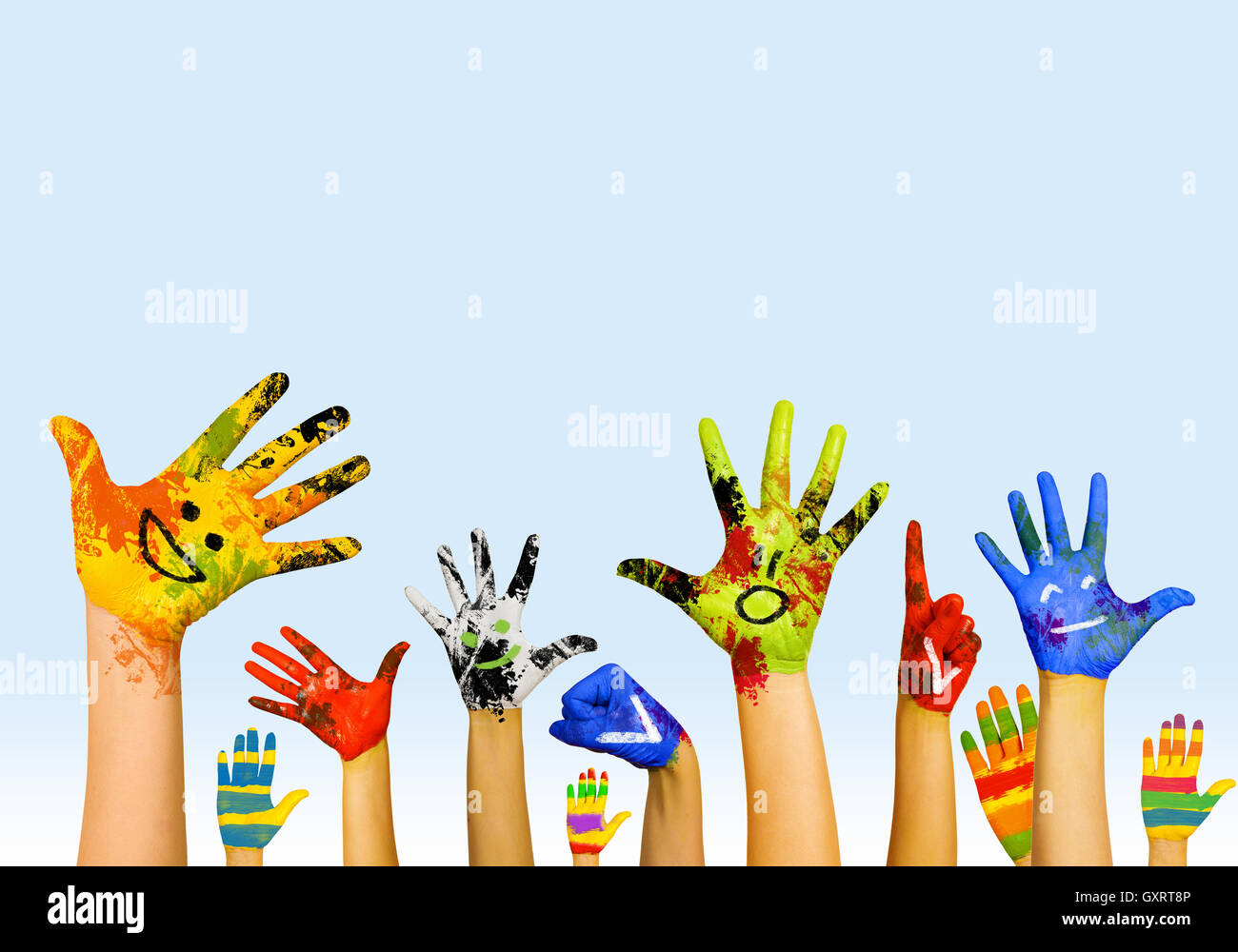 Hands in paint Stock Photo - Alamy