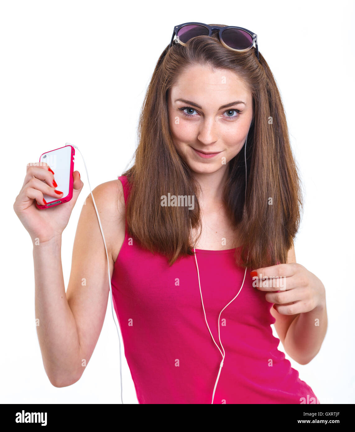 Girl listen music Stock Photo - Alamy
