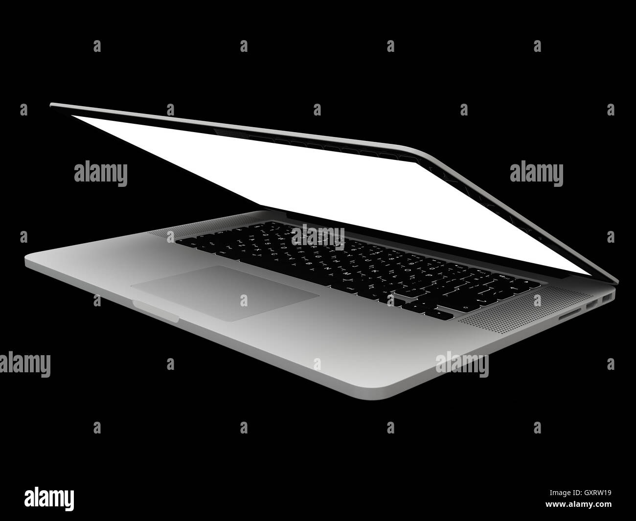 Laptop with white screen Stock Photo - Alamy