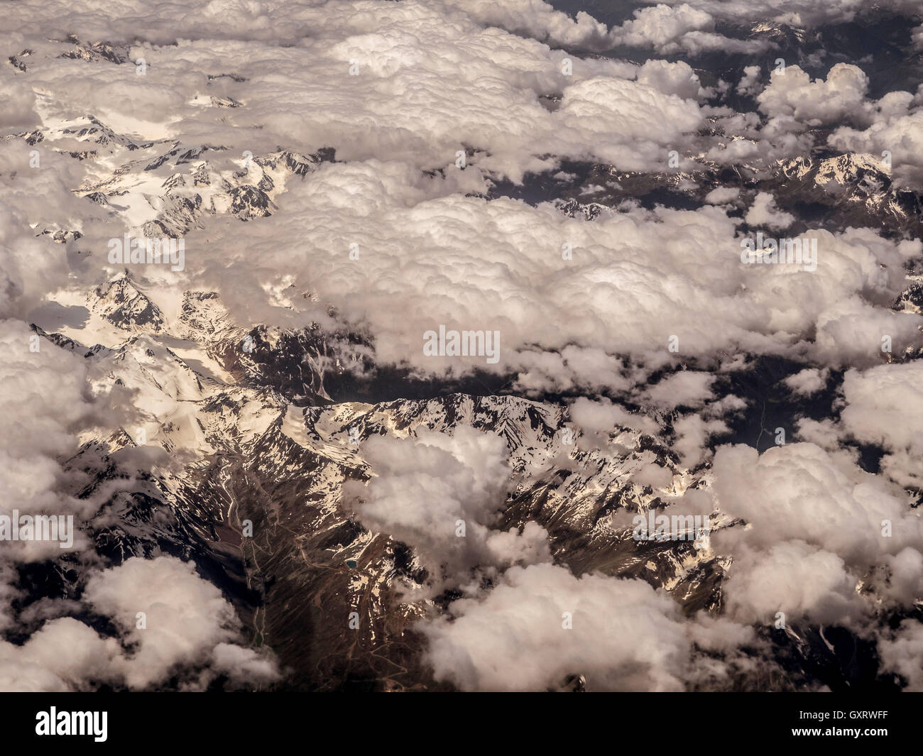 Aerial view of the Alps over Italy/Switzerland Stock Photo - Alamy