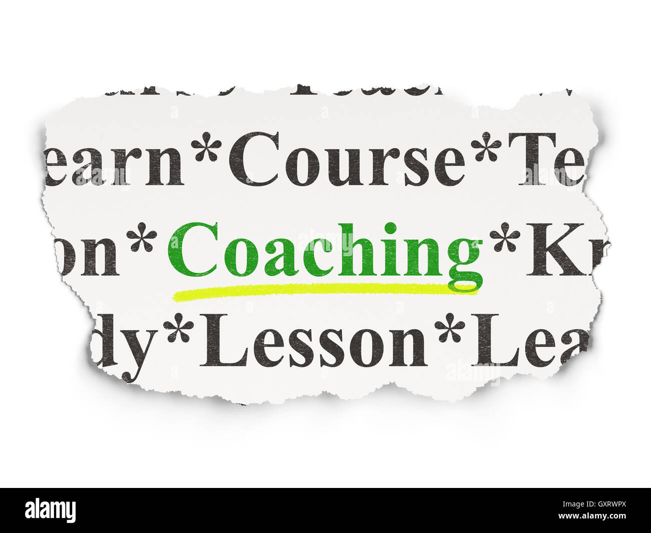 Education concept: Coaching on Paper background Stock Photo - Alamy